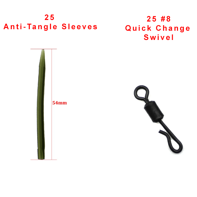 25 #8 Quick Change Swivel + 25 Anit-tangle Sleeves ** FREE SHIPPING ...